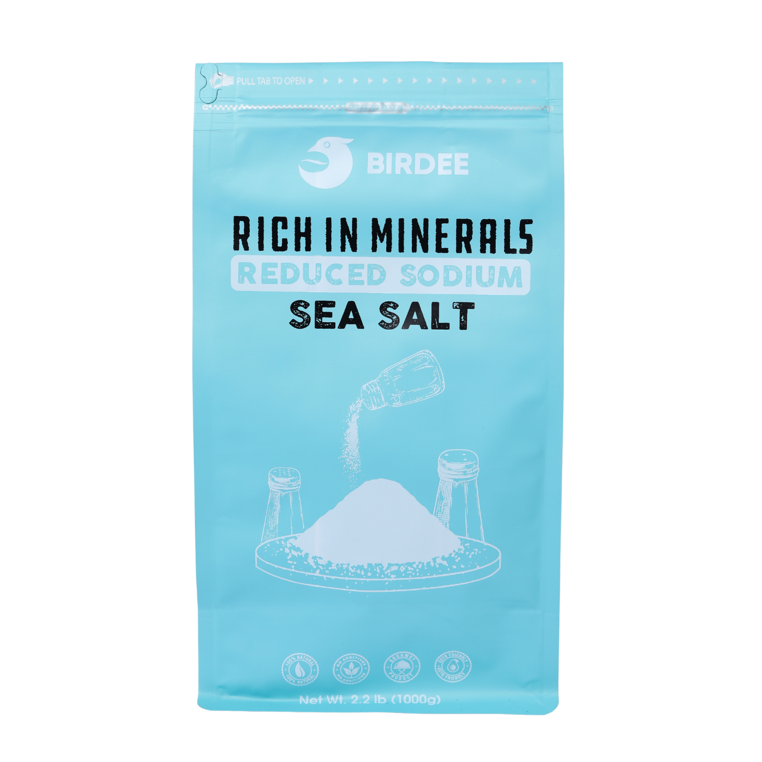 Birdee Low Sodium Sea Salt - Nutrient and Mineral Dense Sea Salt - 34% ...